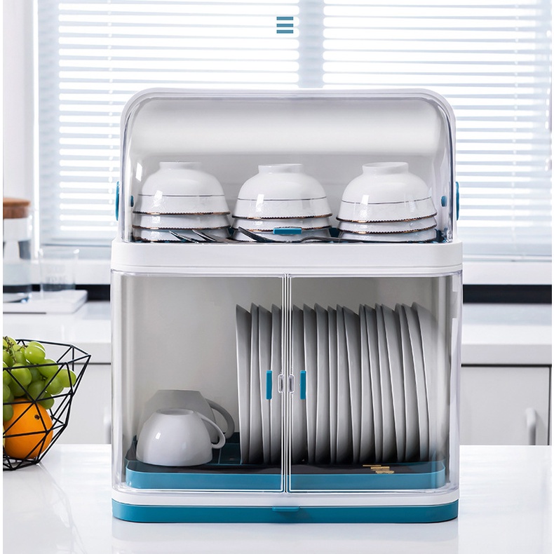 Dish Rack With Cover Double Layer Dish Rack With Lid Dish Drainer Rak ...