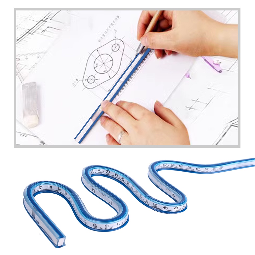 Measuring Flexible Curve Ruler / Bendable Soft Plastic Household ...