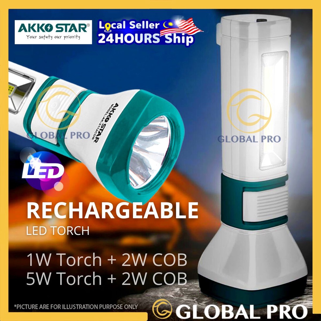 LED Torchlight With COB Light Portable Flash Torch for Outdoor ...