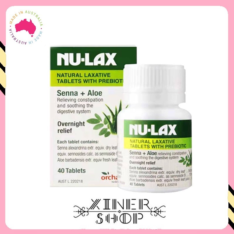 Nu-Lax Natural Laxative Tablets With Prebiotic Senna + Aloe ( 40 ...