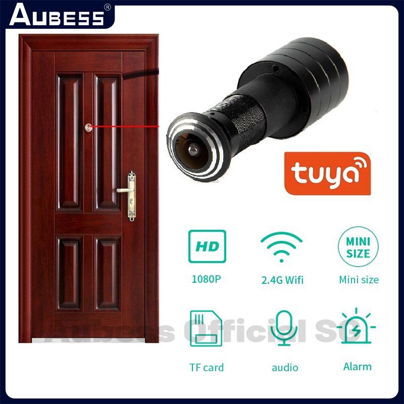 TUYA 1080p Mini Wide-angle Fisheye Camera Installed In The Door ...