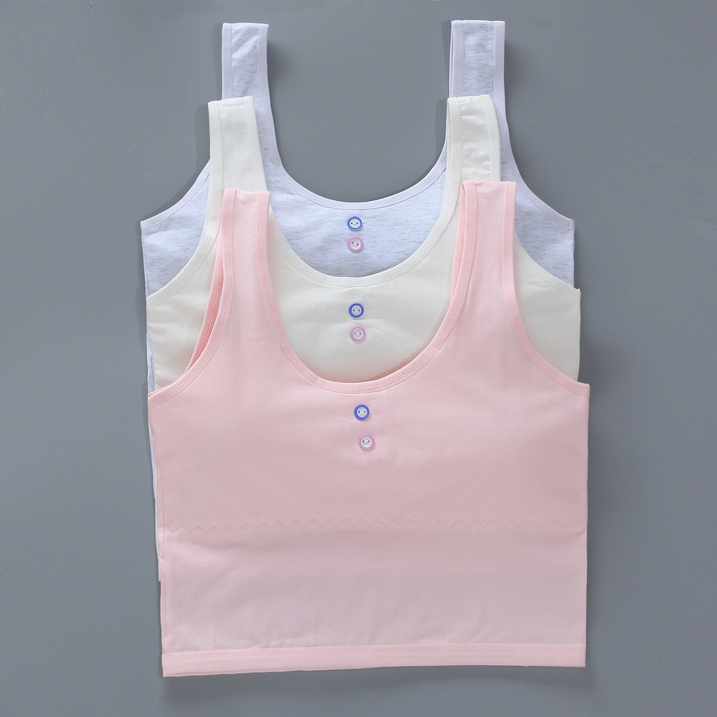 Girl Long Training Bra with Removable Sponge Pad 8-16Y Teenage Double ...