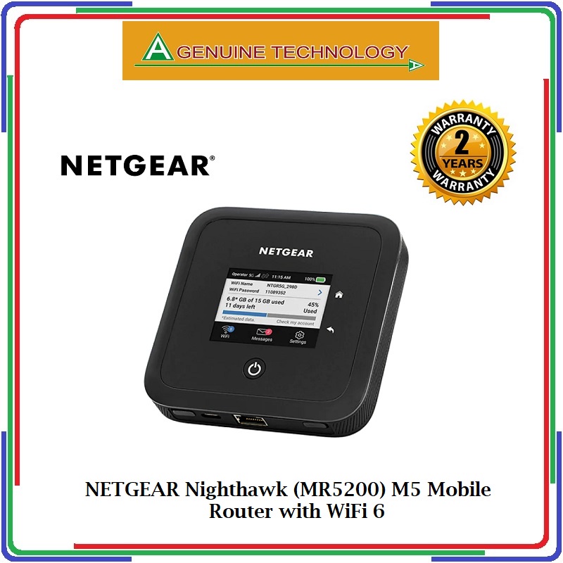 NETGEAR Nighthawk (MR5200) M5 Mobile Router with WiFi 6 – Ultrafast 5G ...