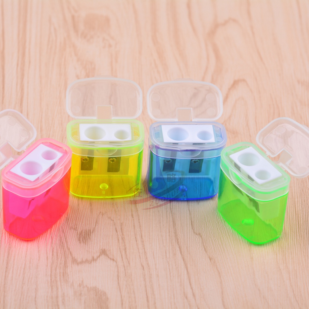 Pencil Sharpener with Transparent Cover Double Size Square Shape ...