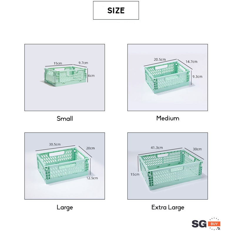Stackable Storage Box Foldable Collapsible Crate Storage Basket | Open ...