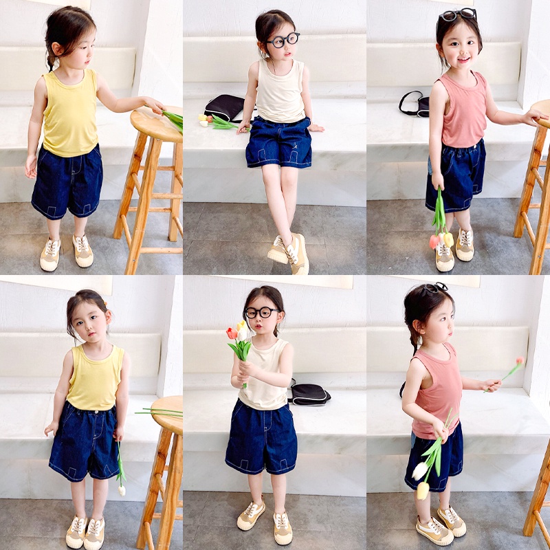 Modal Baby Vest Summer Thin Style Ice Silk Children's Bottoming Girls ...