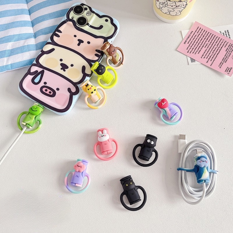 New Cartoon Animal USB Cable Protector Earphone Wire Protector Charger ...