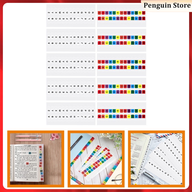20 Sheets Book Sticker Bible Bookmarks Alphabetical File Dividers Binder Tabs Index Modeling The 