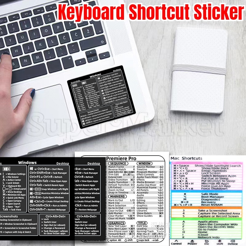 Popular Computer Shortcut Quick Finder Self-adhesive Shortcut Key Label ...