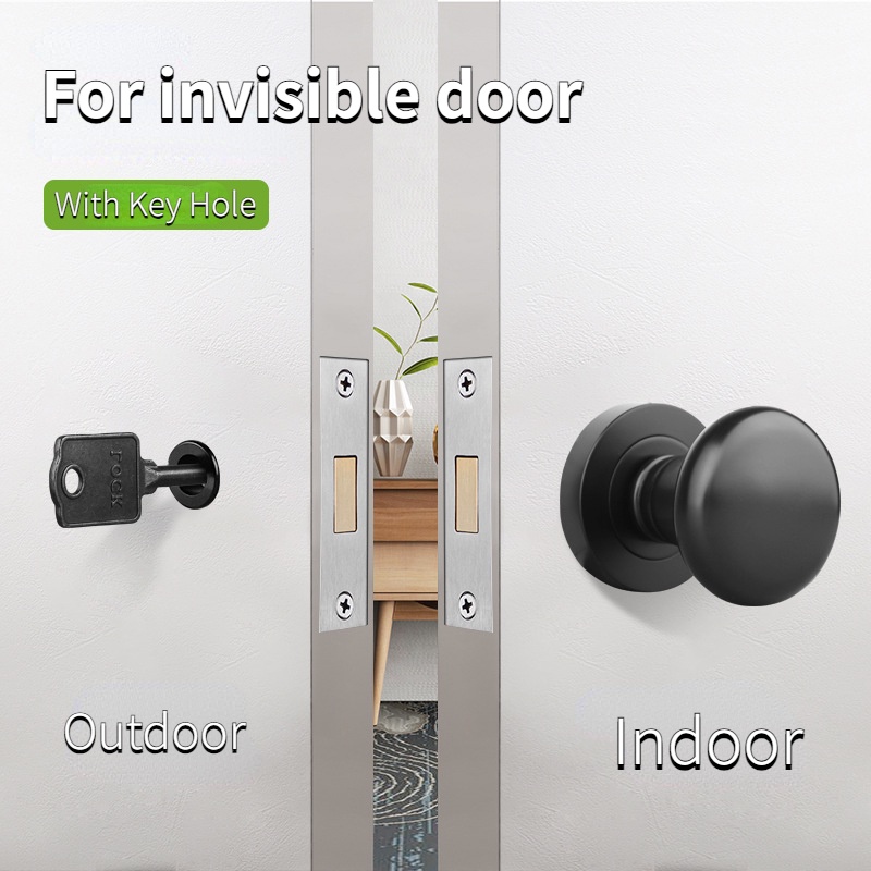 Channel Invisible Door Handle Lock Single-sided Double-sided Indoor ...