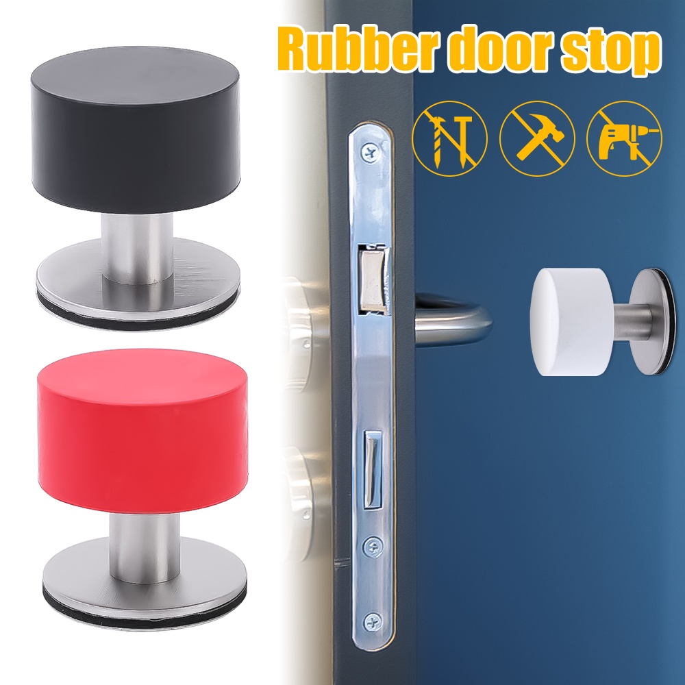 Non Punch Door Stopper Adhesive Heavy Duty Stainless Steel Rubber ...