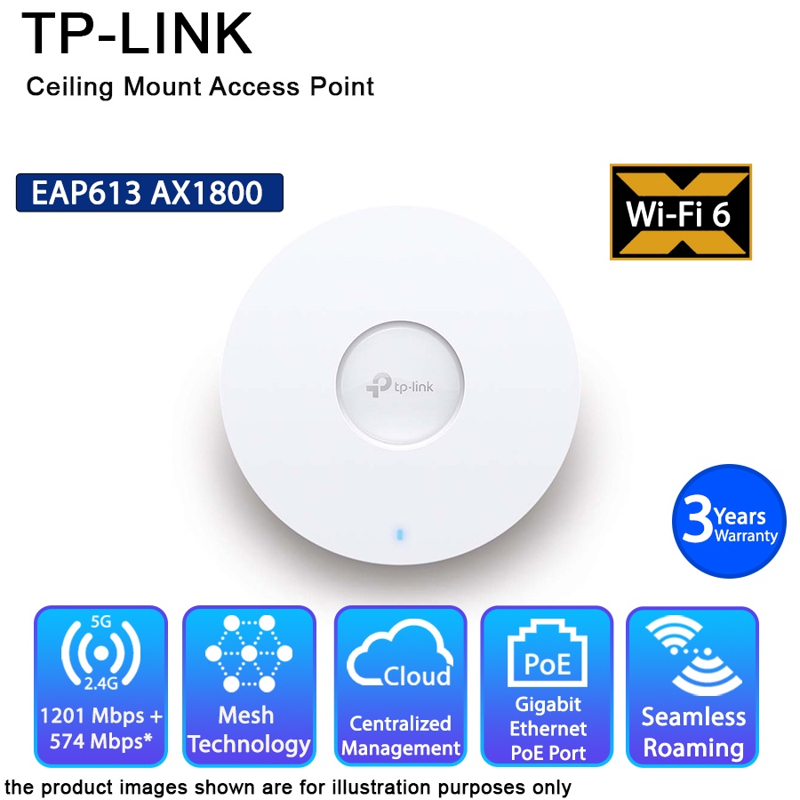TP-Link Omada EAP613 AX1800 Ceiling Mount WiFi 6 Access Point | Shopee Singapore