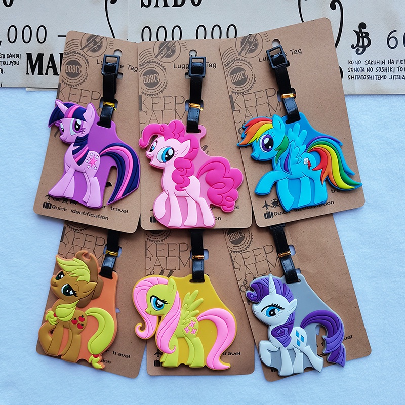 Cartoon Cute My Little Pony Pony Rainbow Horse Luggage Tag Suitcase ...