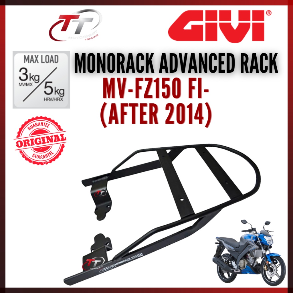 YAMAHA FZ150i Fi (2014) FZ150 FZ 150 GIVI MV MONO RACK ADVANCE MONORACK ...