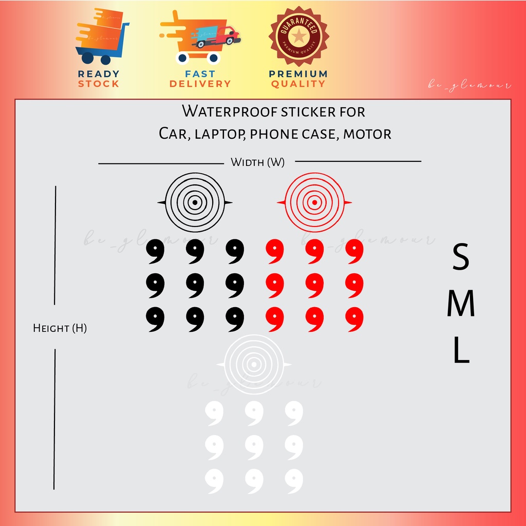 Naruto Sage of Six Paths symbol car sticker Reflective Stiker Hagoromo ...