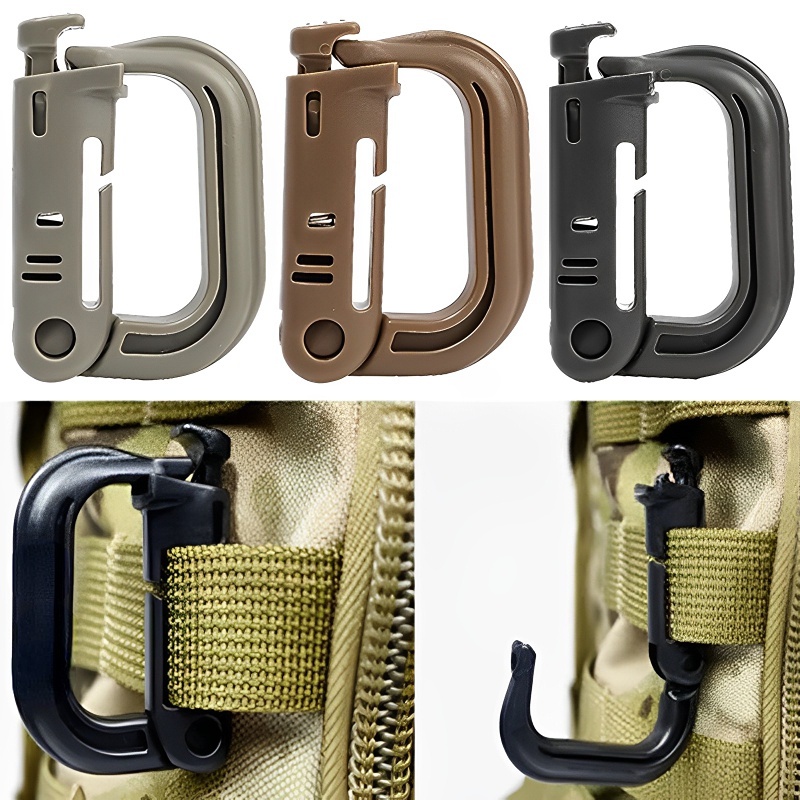 Attach Plasctic Shackle Carabiner D-ring Clip Molle Webbing Backpack ...