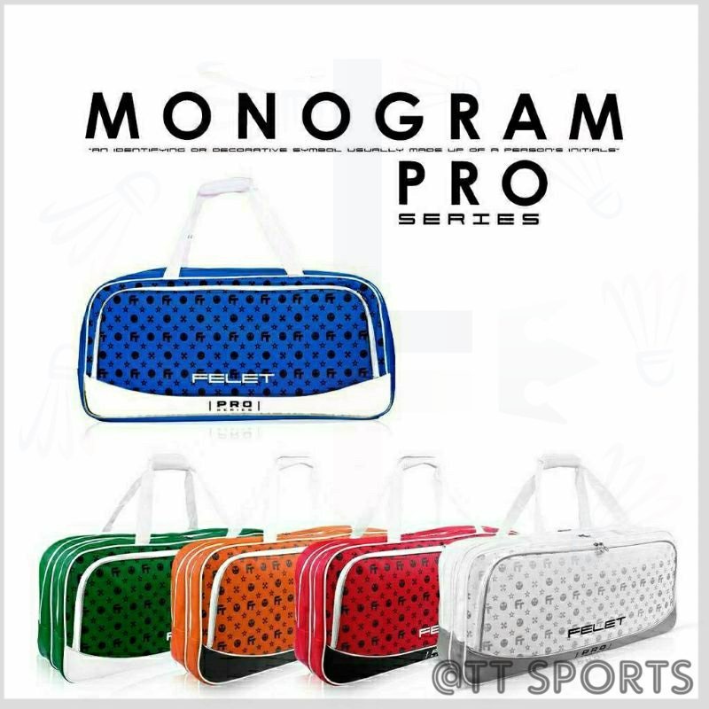 FELET Monogram Pro Series Badminton Racket Bag Double Zip With Thermal ...
