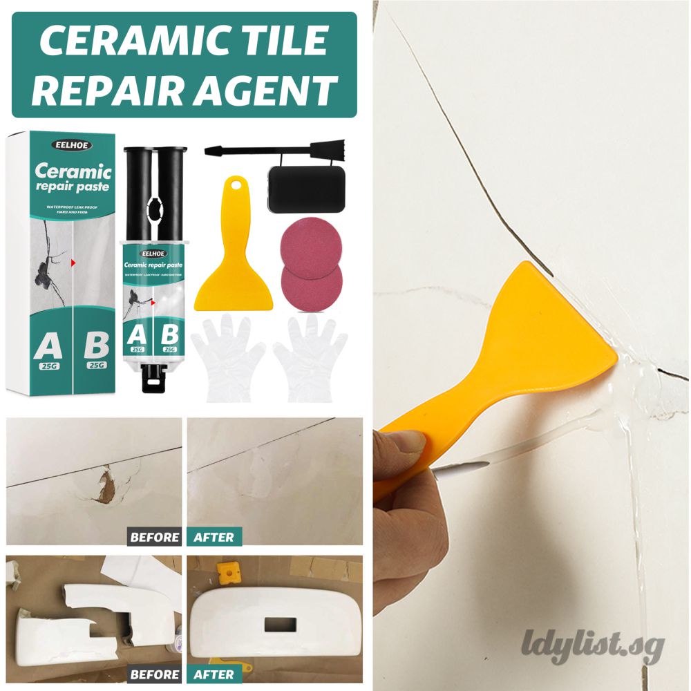 ღ Ceramic Repair Paste Tub Tile Shower Porcelain Repair Kit For Crack ...