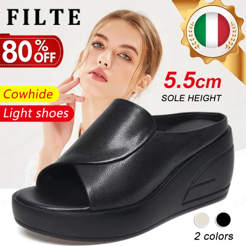 Soft leather high heel flip flops for women's outdoor wear | Shopee ...