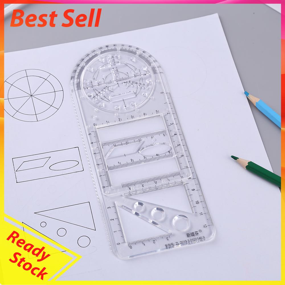 [Hotbrand.sg] Multifunctional Geometric Drawing Ruler Students ...