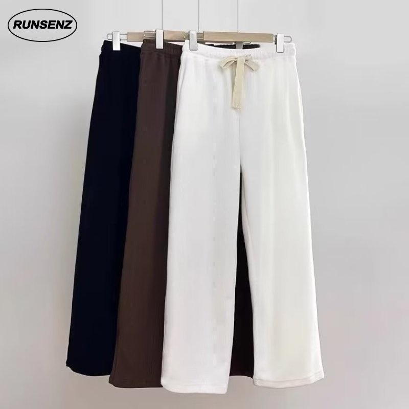 Solid Color Simple Casual Pants Men Loose Drape Long Pants White ...