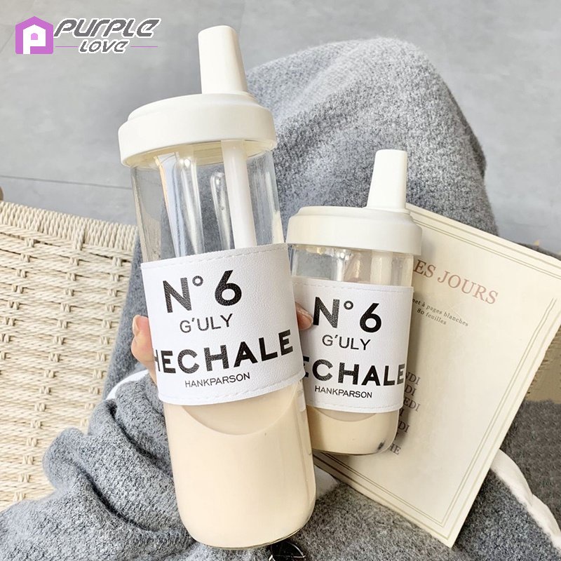 500/850ml Trasparent Drinking Cup with Straw Portable Water Bottle ...