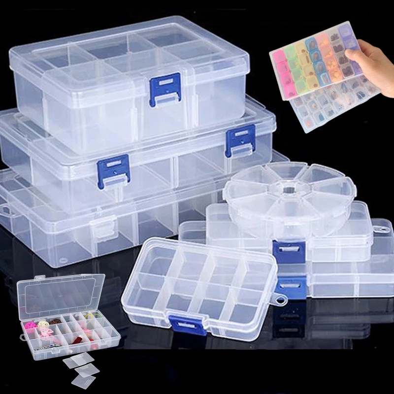 Removable Transparent Storage Box/ Multi-Grid Compact Clear Plastic ...