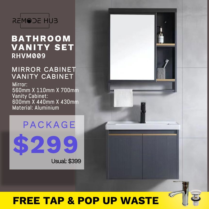 SG STOCK Bathroom Vanity Cabinet Set RHVM009 (Top & Bottom) | Shopee ...