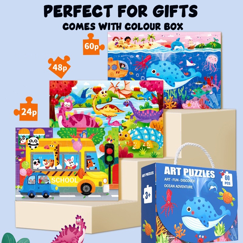 24pcs/48pcs/60pcs Kids Jigsaw Puzzle Educational Toys for Kids | Shopee ...