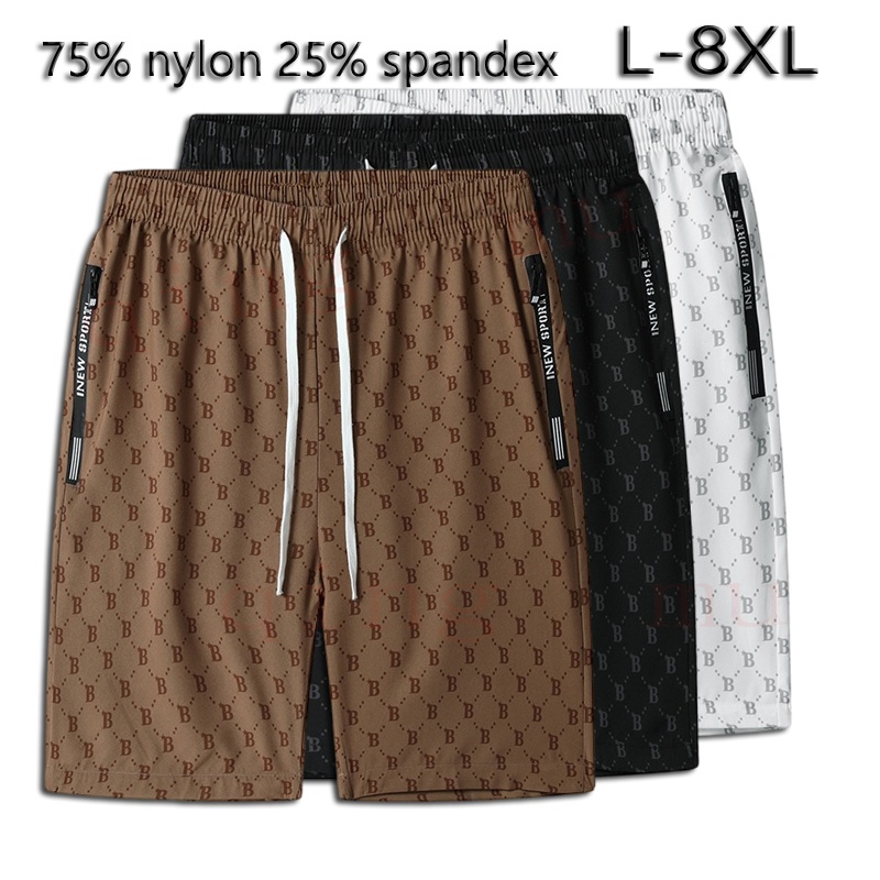 PLUS SIZE L-8XL Men's Beach Pants Sport Shorts with Zipper Pocket Men ...