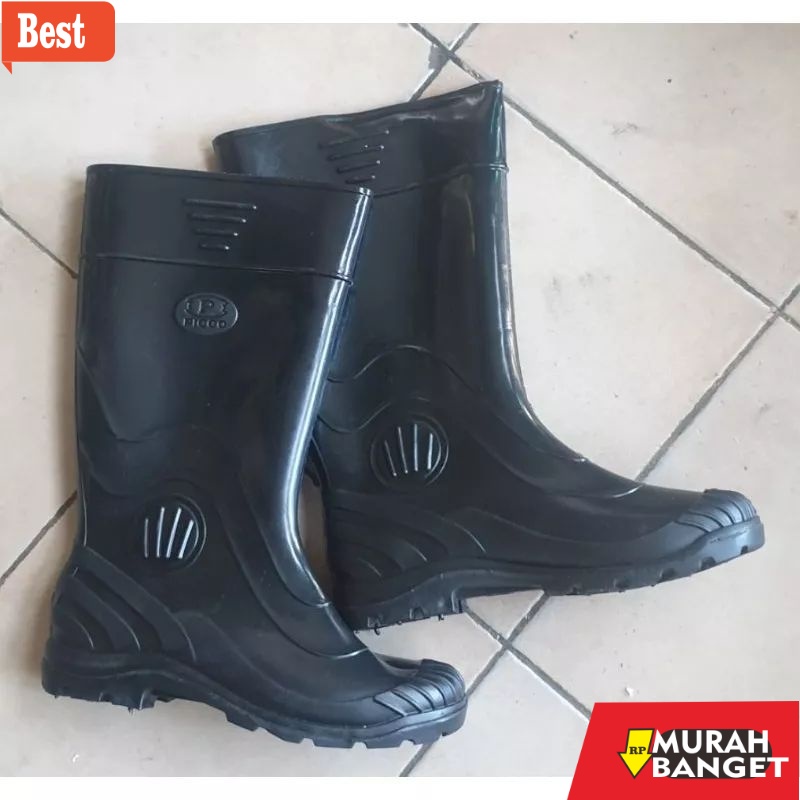 Latest men's boots - black rubber jeep boots for long waterproof ...