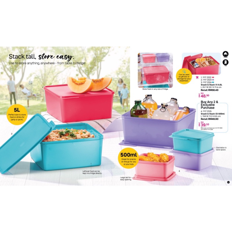 Tupperware Snack & Stack 5L (1pc) | Shopee Singapore