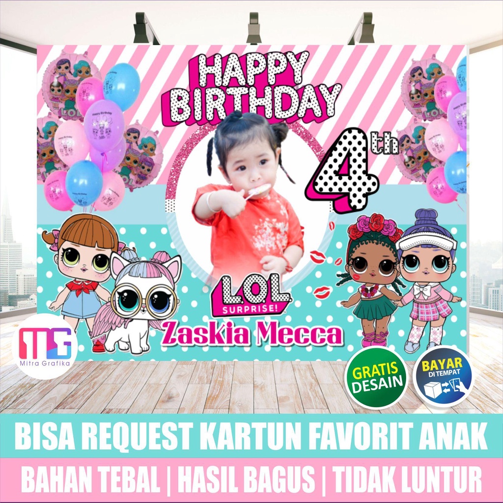 Print lol Theme Children's Birthday banner/Girl's Birthday banner ...