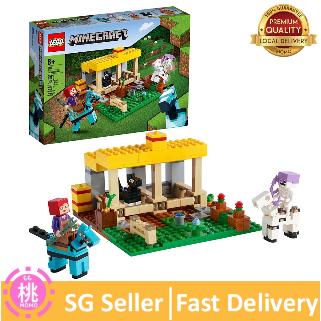 LEGO Minecraft The Horse Stable 21171 Building Kit, Featuring a ...
