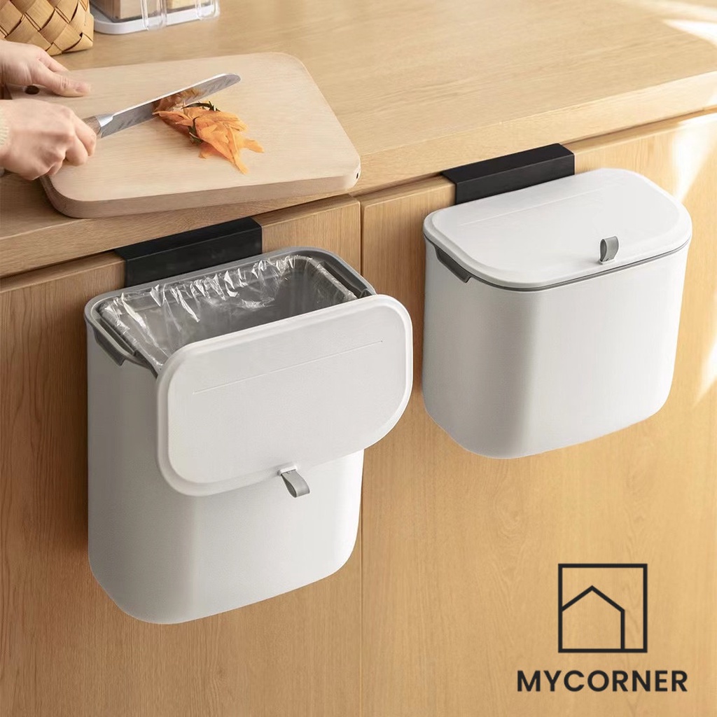 MyCorner SG Stock | 7L/9L Kitchen Hanging Dustbin With Cover Wall ...