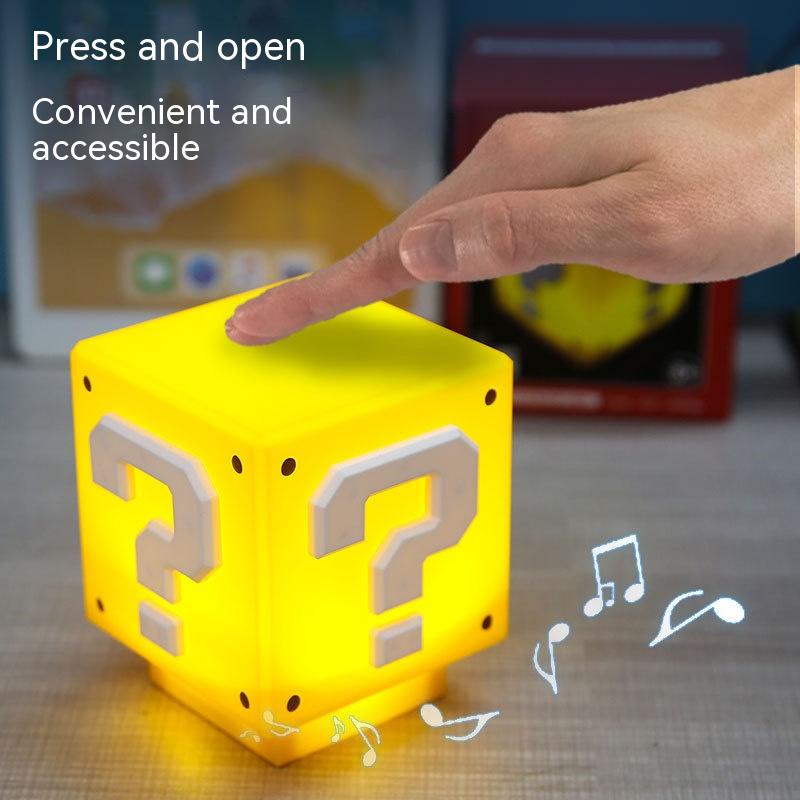 Lamp Super Mario USB LED question mark sound charging small night light ...