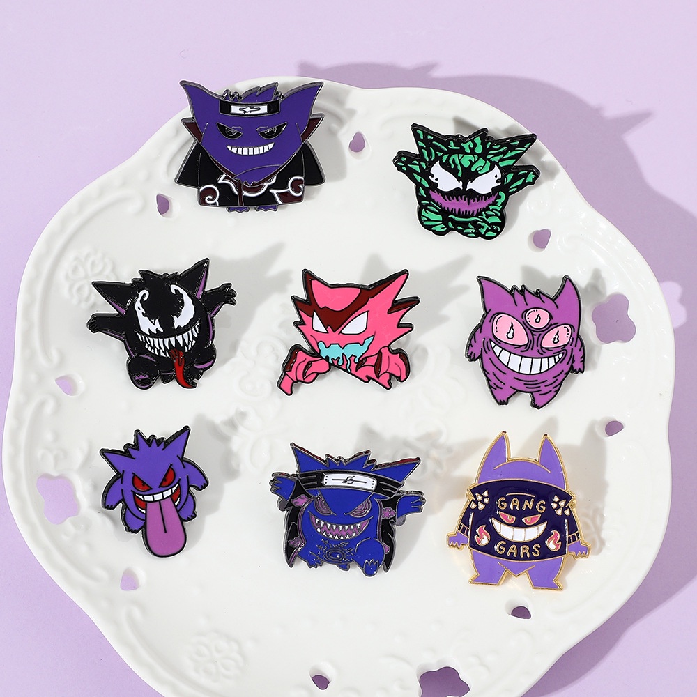 Cartoon Monster Gengar Enamel Brooch Goblin Pin Game Pins Lapel Badges ...