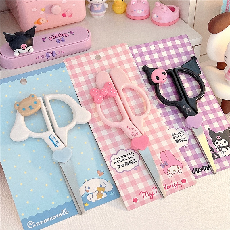 Sanrio Scissors Stainless Steel Cutter Cartoon Kuromi Scissors Student ...