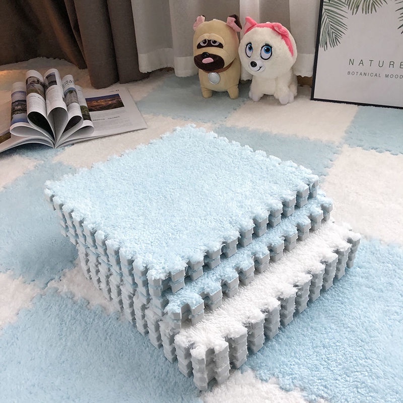 5 PCS 11.8" Plush Puzzle Foam Floor Mat for Kids- Thick Interlocking ...