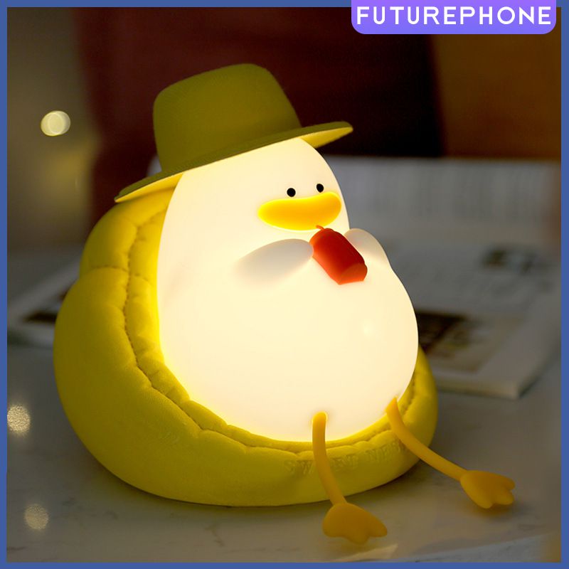 Super Cute Led Night Light Duck Light Smart Voice Control Time Bedside ...