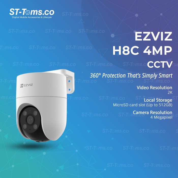 Ezviz H8C 4MP 2K Outdoor CCTV Pan & Tilt Wifi IP Camera Auto Tracking ...