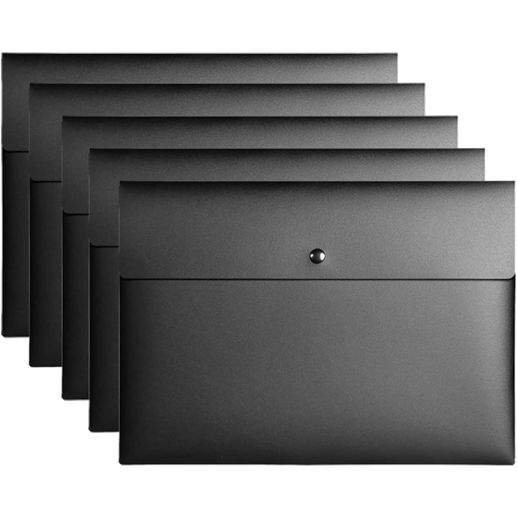 5 Pack File Folder Pockets File Jacket Plastic Envelope Flat Document ...