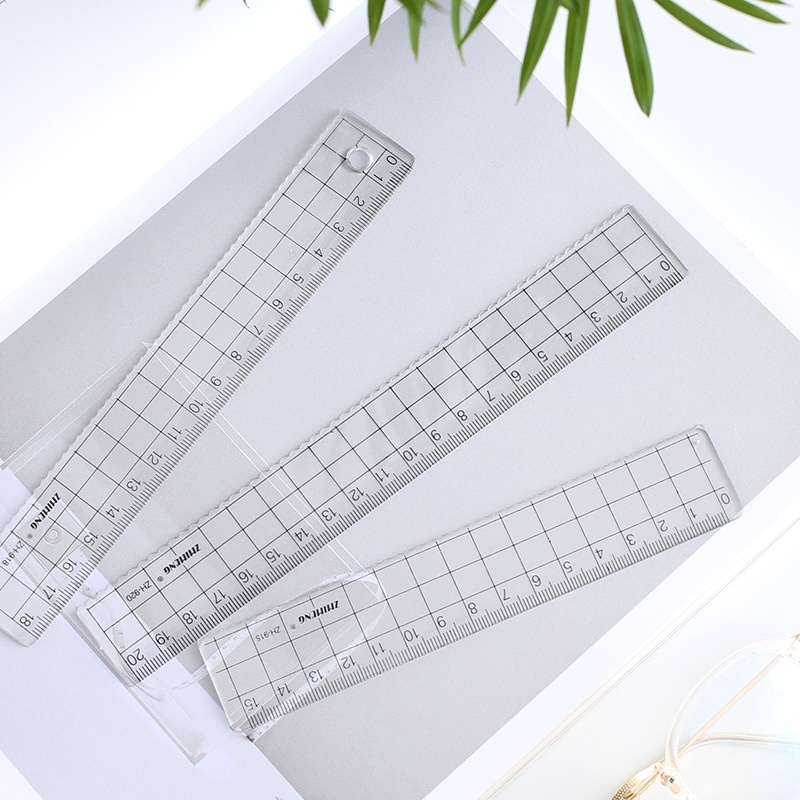 Y&X Creative Simple Muji Style Ruler Transparent Square Acrylic Ruler ...