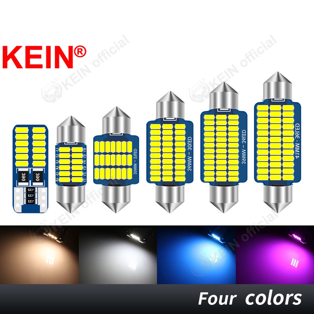 KEIN 2PCS Car Roof Light T10 Led W5W Festoon 31mm 36mm 39mm 41mm Car Interior Panel Dome License ...