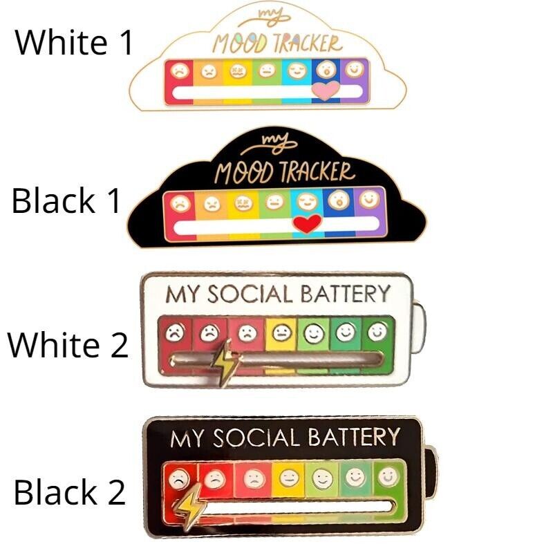 Funny Interactive Mood Pins Interactive Battery Pin Mood Brooch Cloud ...