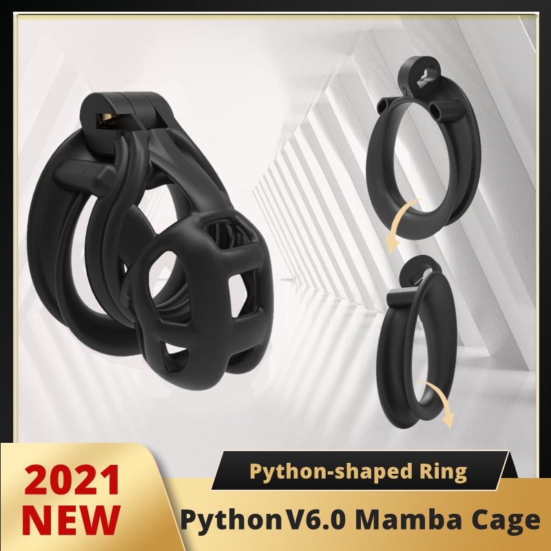 V6.0 3D Mamba Cage Male Chastity Device Python-shaped Double-Arc Cuff ...