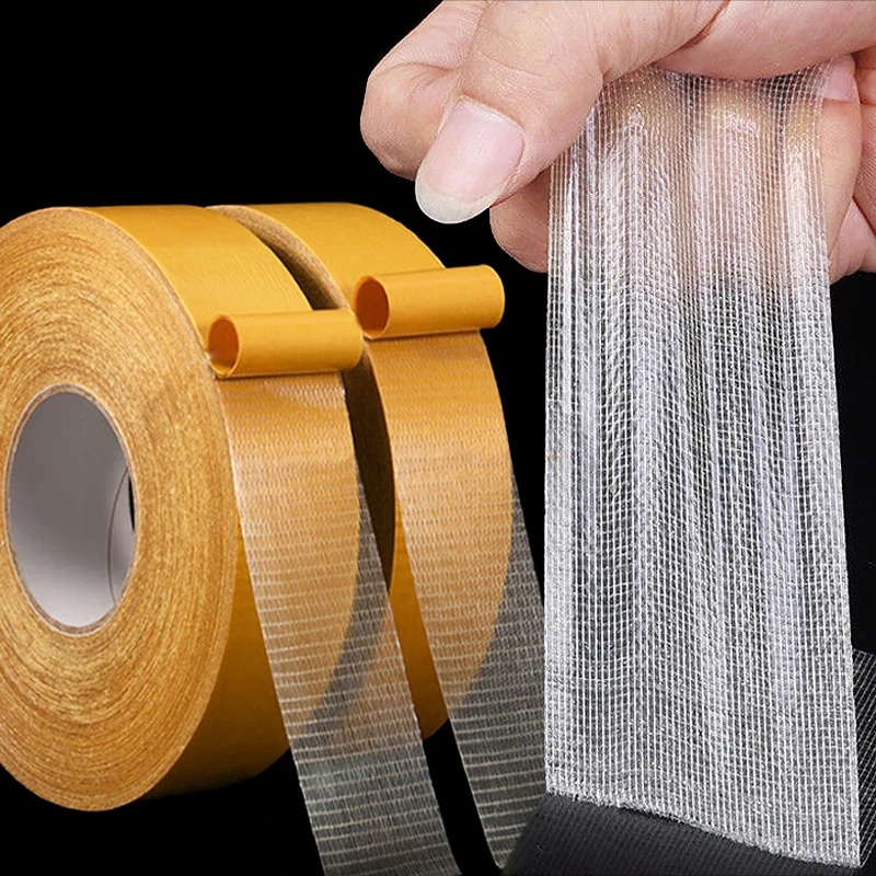 5M Double Sided Translucent Glass Grid Fiber Mesh Tape / Cloth Base ...