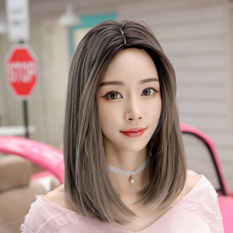 H6117r New Style Korean Wig Medium Long Straight Hair Fashion Realistic ...
