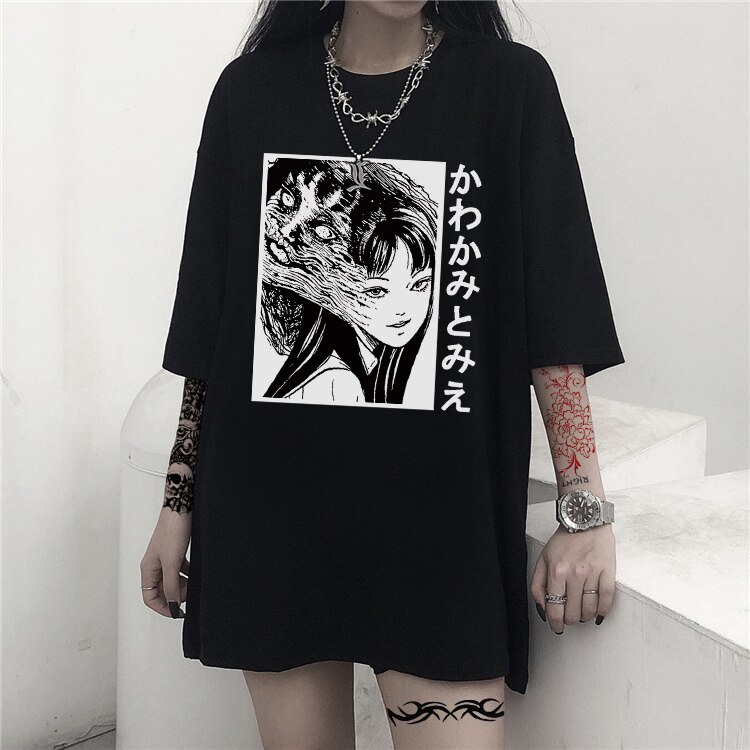 Horror comics Junji Ito Tomie Shintaro Kago Gothic Clothes T-shirt ...