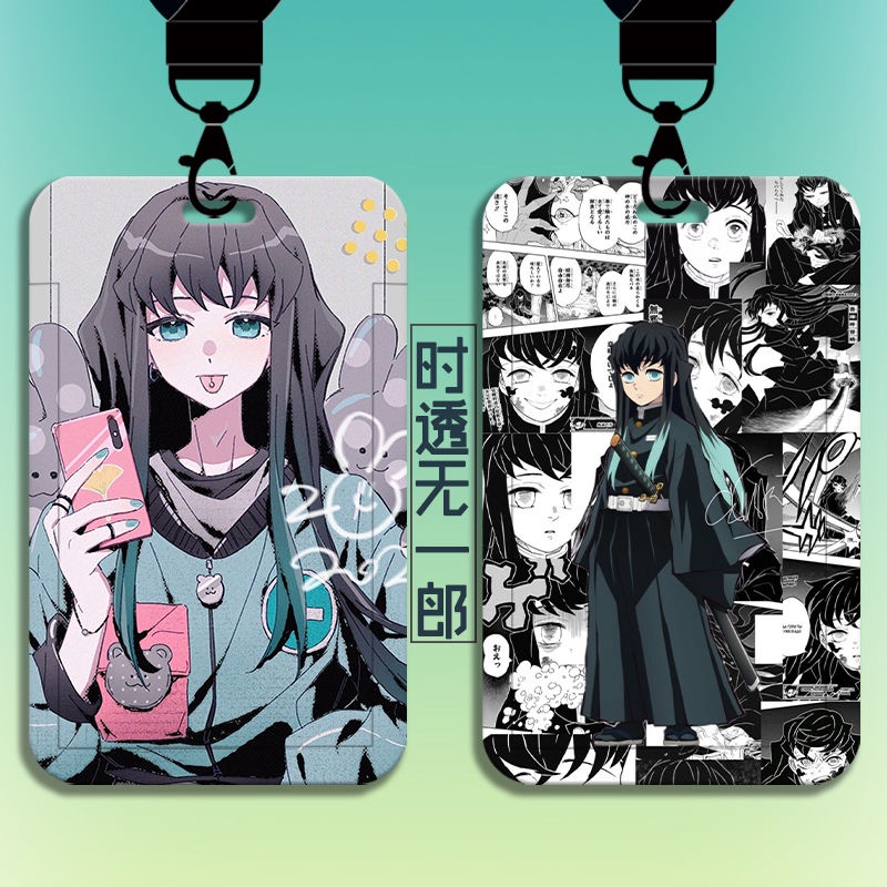 【6】Anime Demon Slayer Tokitou Muichirou Kids ID Card Holder Student ...